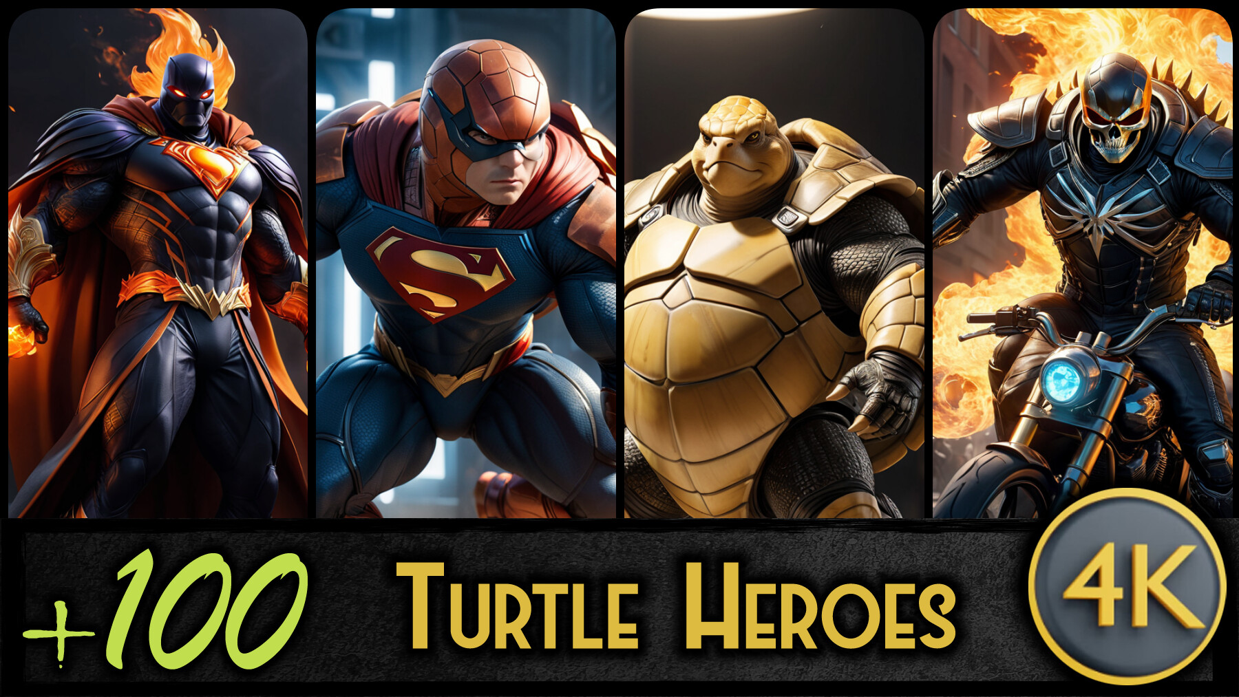 ArtStation - 100 Turtle SuperHeroes | Full Body | 4K