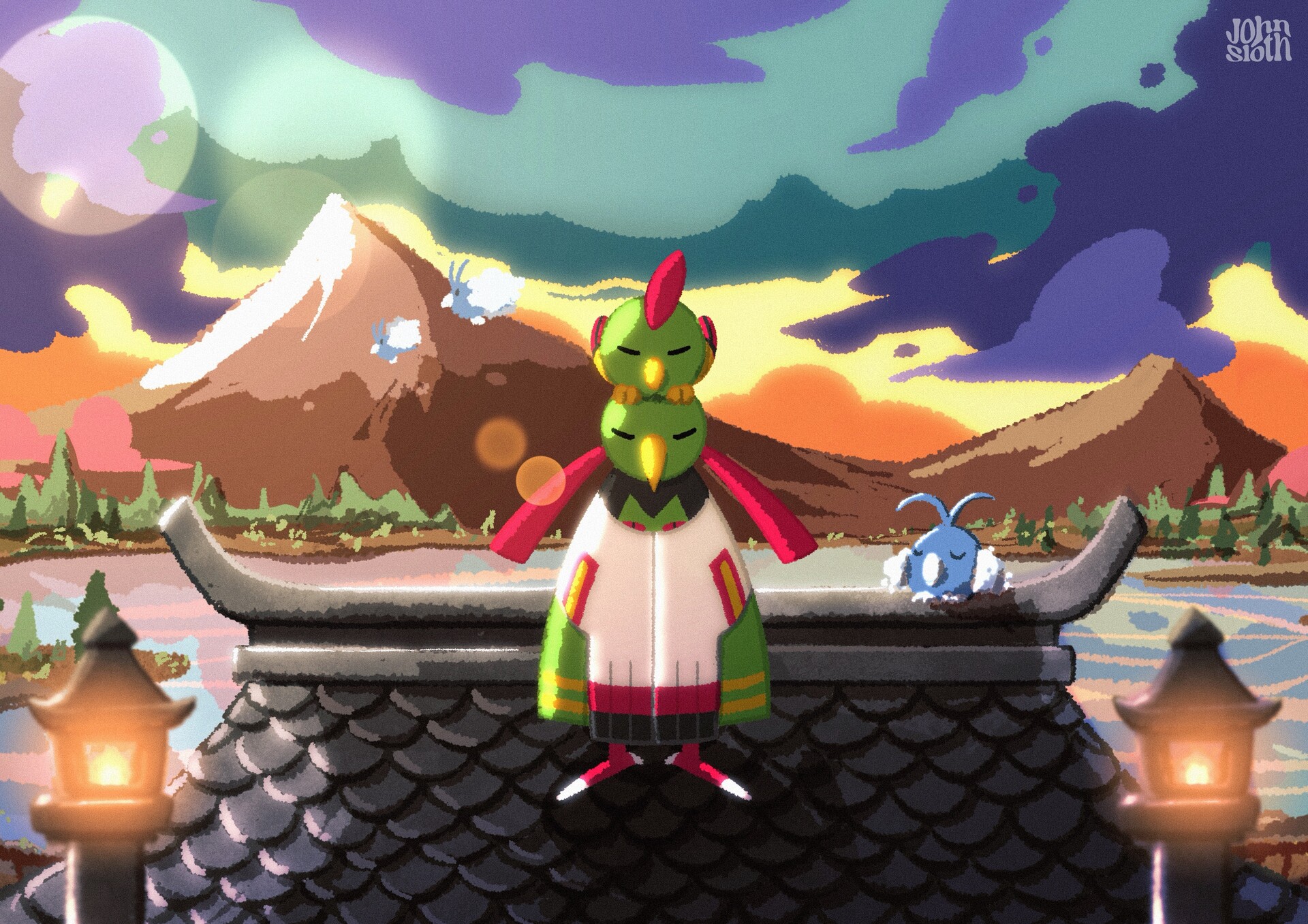 ArtStation - XATU AND NATU - POKEMON FANART