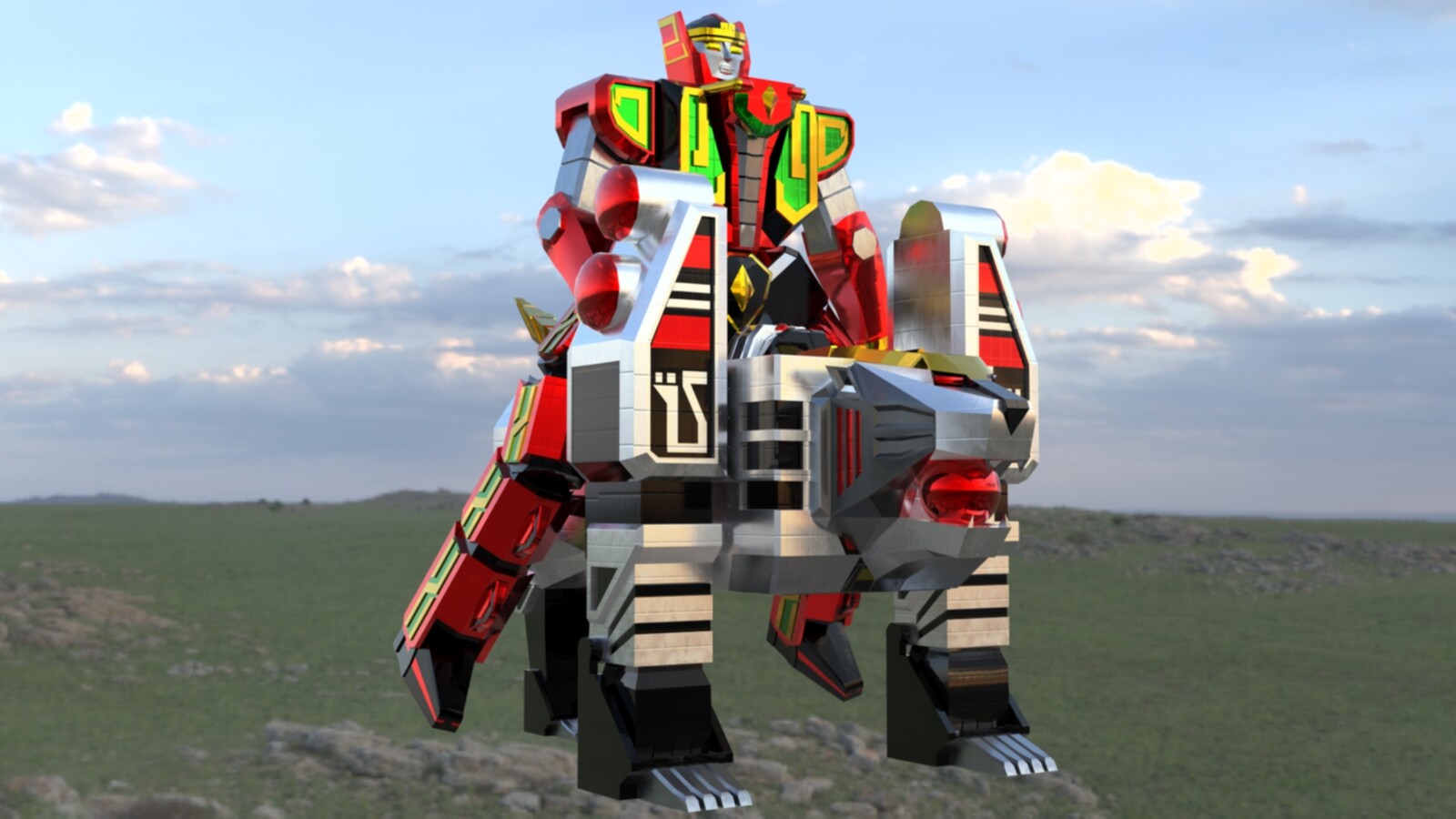 Alvaro Rodriguez - Red Dragon Riding White Tigerzord / RyuseiOh Riding ...