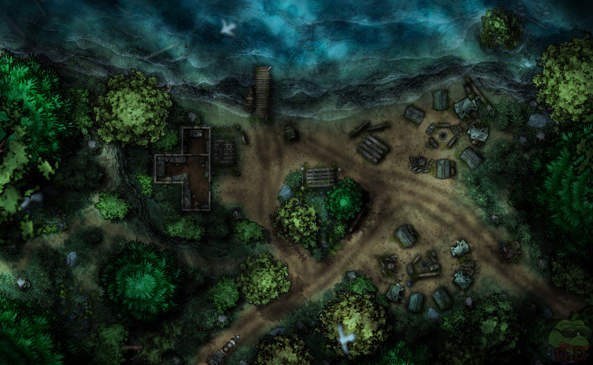 Detailed Dungeons - Loggers' Camp [Night] [Dragon of the Icespire Peak]