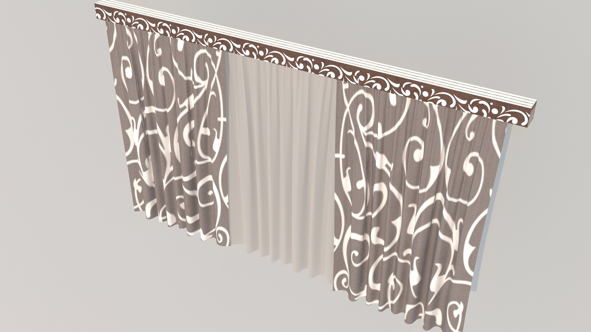 ArtStation - Model curtains and tulle