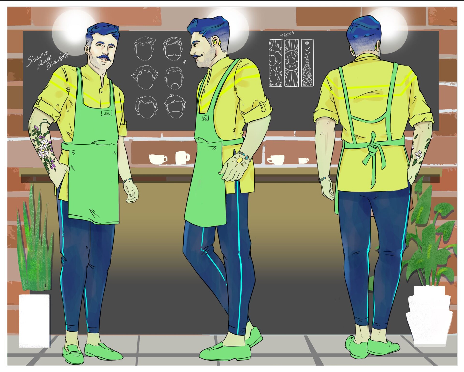 ArtStation - Solar Punk Barista - Character Design Series