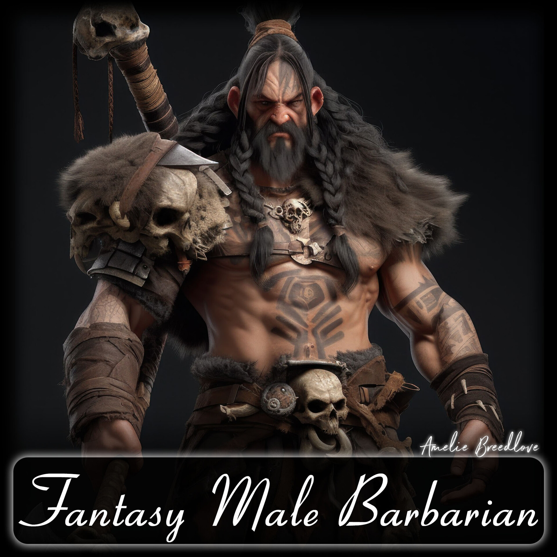 Amelie Breedlove - 210 Fantasy Male Barbarian Reference Pack | 4K | v.29