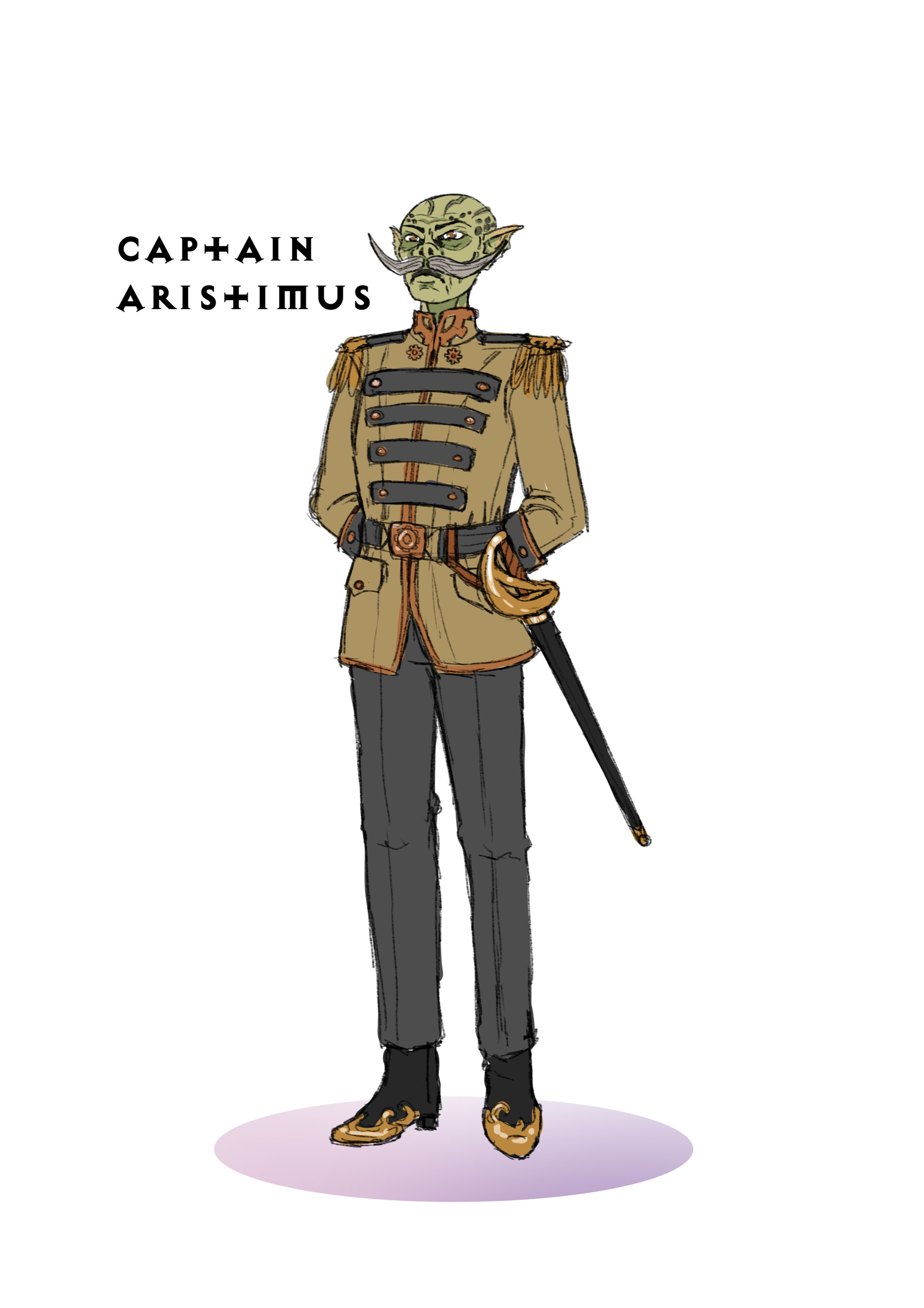 ArtStation - Sketch of Aristimus, Captain of Automata's guard (2024)