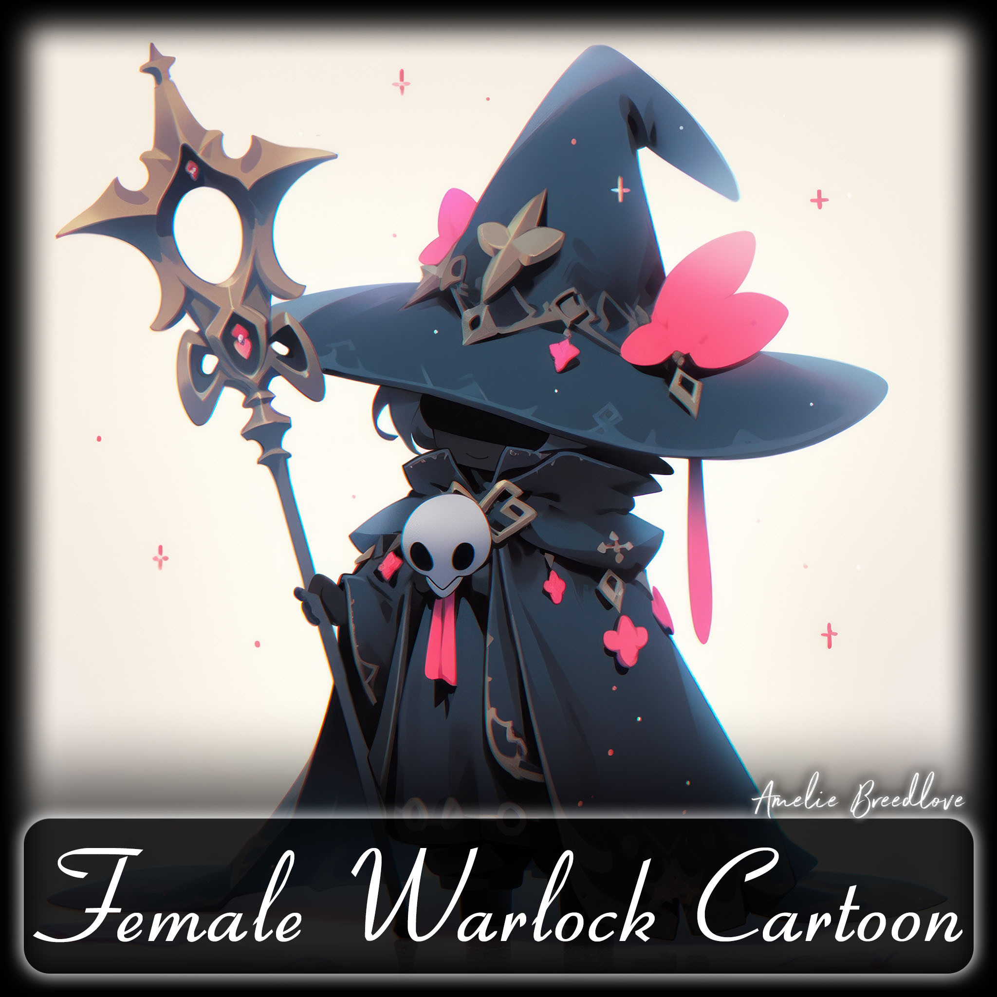 Amelie Anime - 200 Female Warlock Cartoon (Full Body) Reference Pack ...