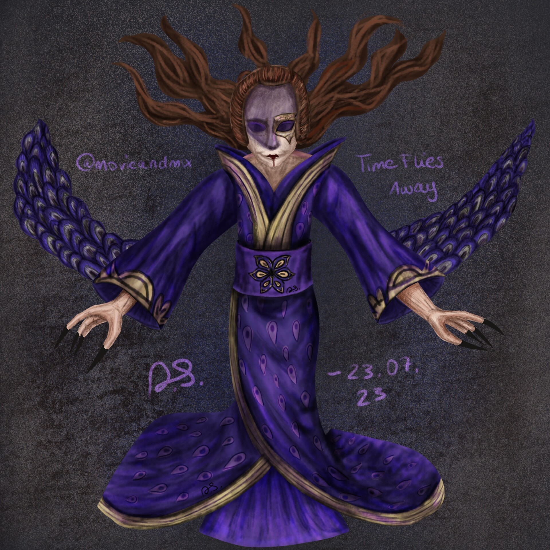 ArtStation - My OC in "Violet Peacock" costume