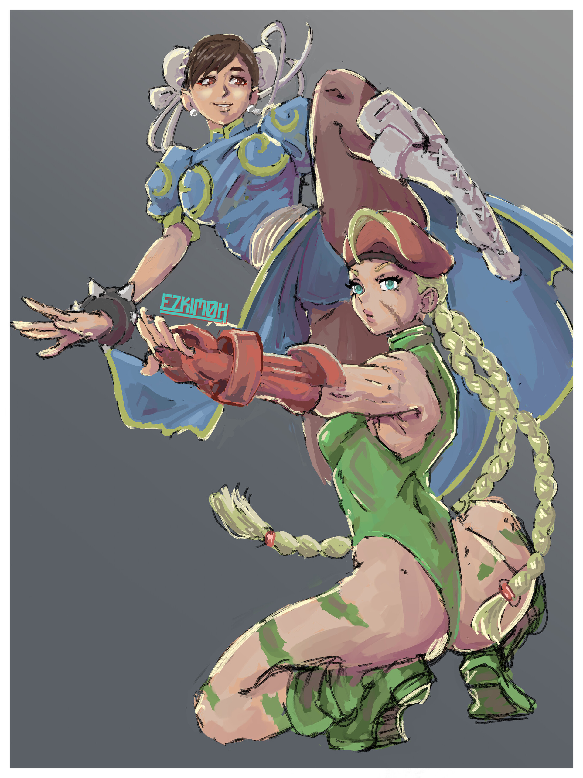 ArtStation - street fighter chunli cammy fanart reference