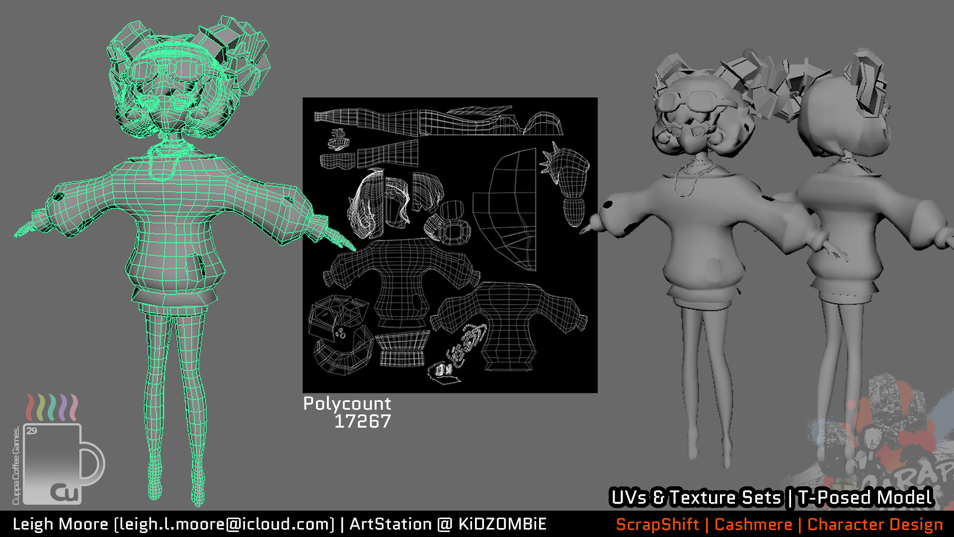 Leigh M. - ScrapShift | Cashmere | Character Design (WIP)
