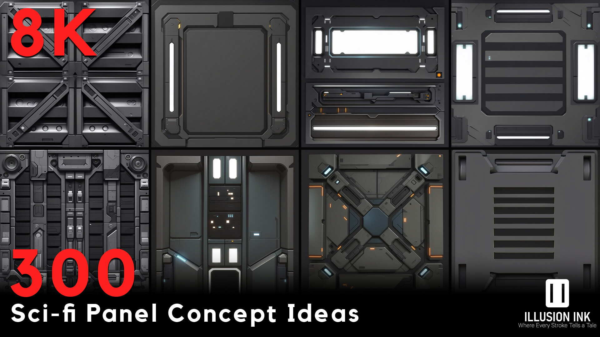 ILLUSION INK - 300 Sci-fi Panel Concept Ideas | 8K