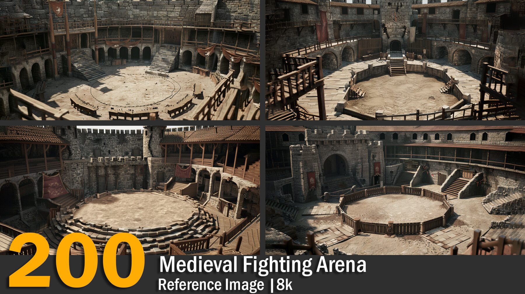 Lumière - Medieval Fighting Arena | Reference Images | 8K