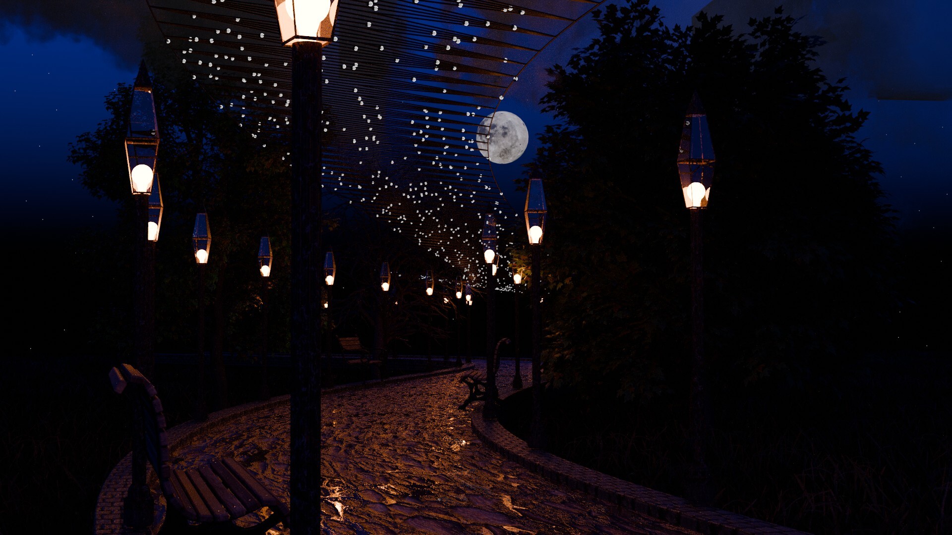 ArtStation - Moonlight street