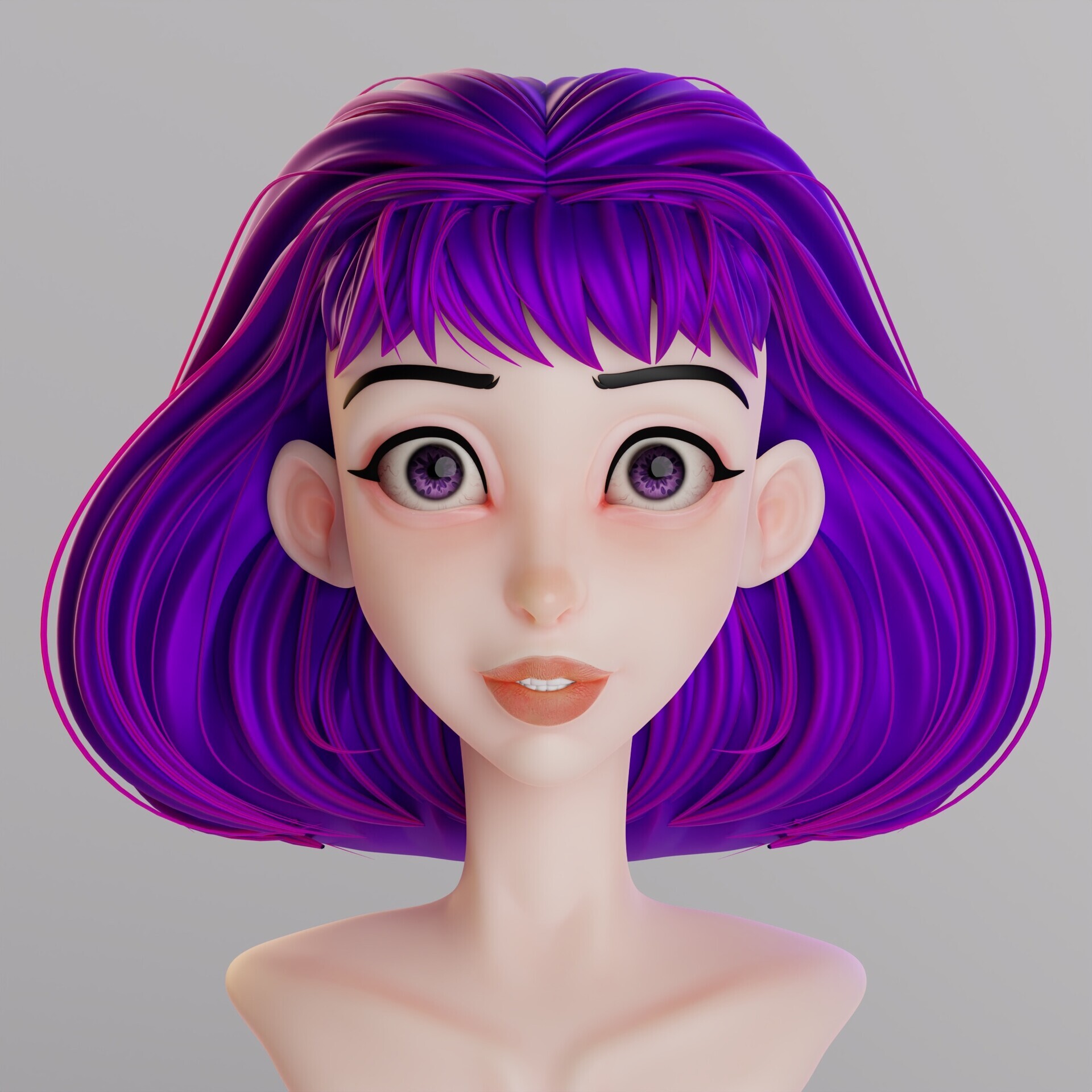 ArtStation - Stylized anime girl portrait