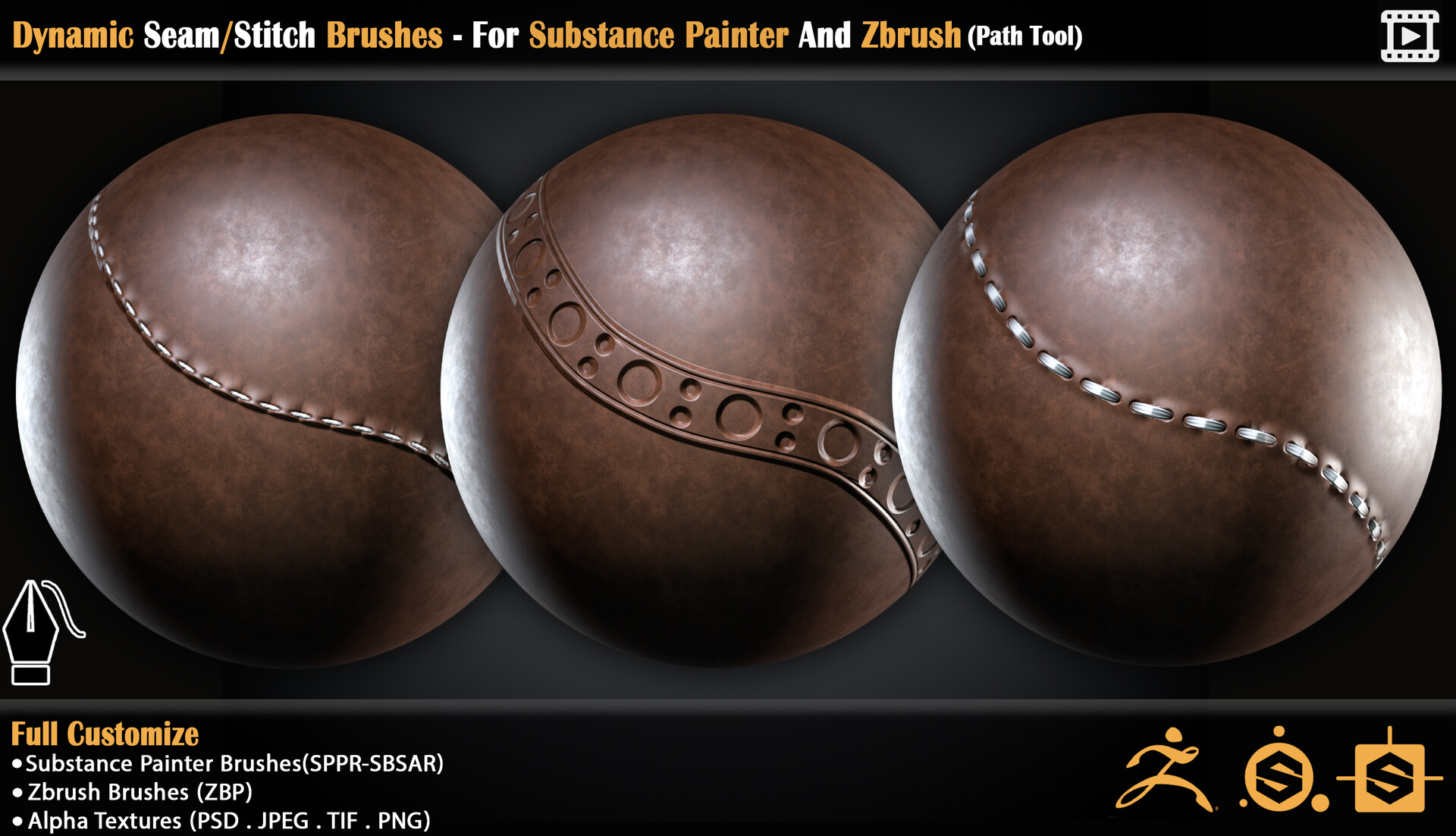 mohamad shalibaik - Dynamic Seam/Stitch Brushes - For Substance Painter ...