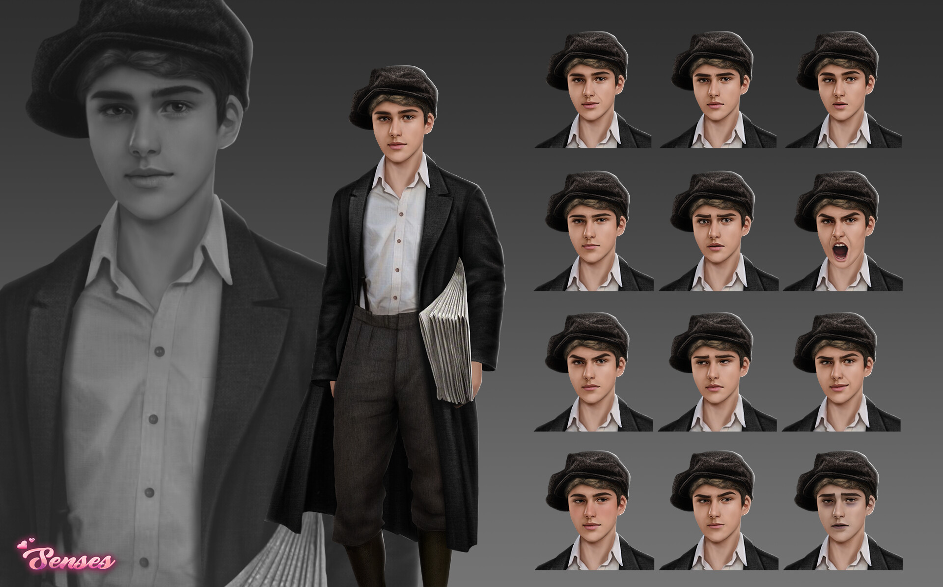 ArtStation - Letter carrier Boy Character for a visual novel "Senses"