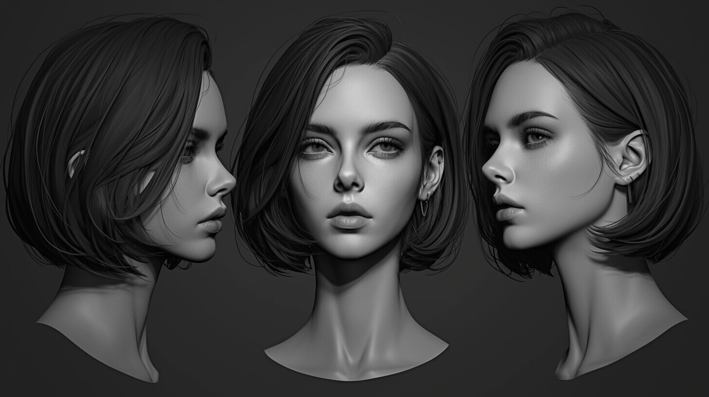 3D Head Sculpt References in 4K - Tika Art - +350 European Female Head ...