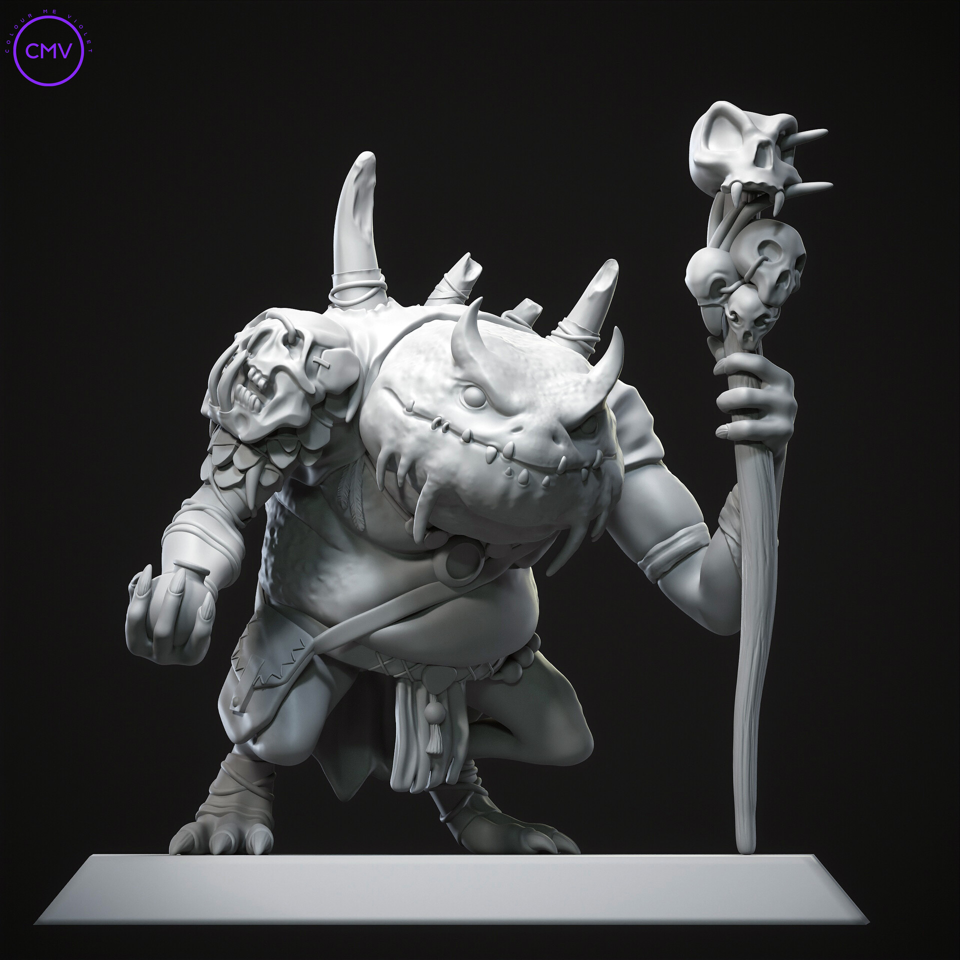 ArtStation - Green Slaad miniature - sculpt and 3D print