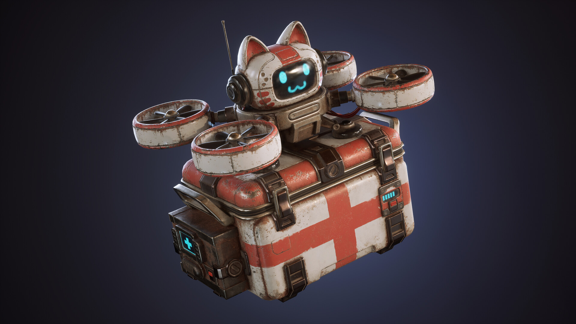 ArtStation - Cat Drone Medkit | Game Ready Asset