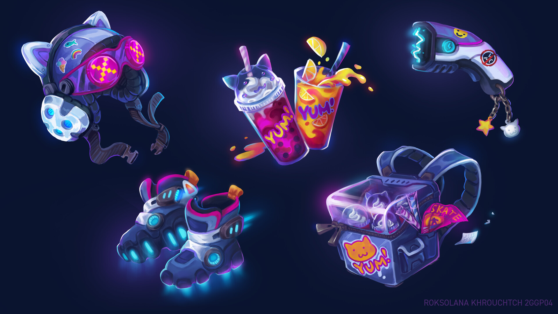 ArtStation - Cyberpunk Delivery Girl Props Design