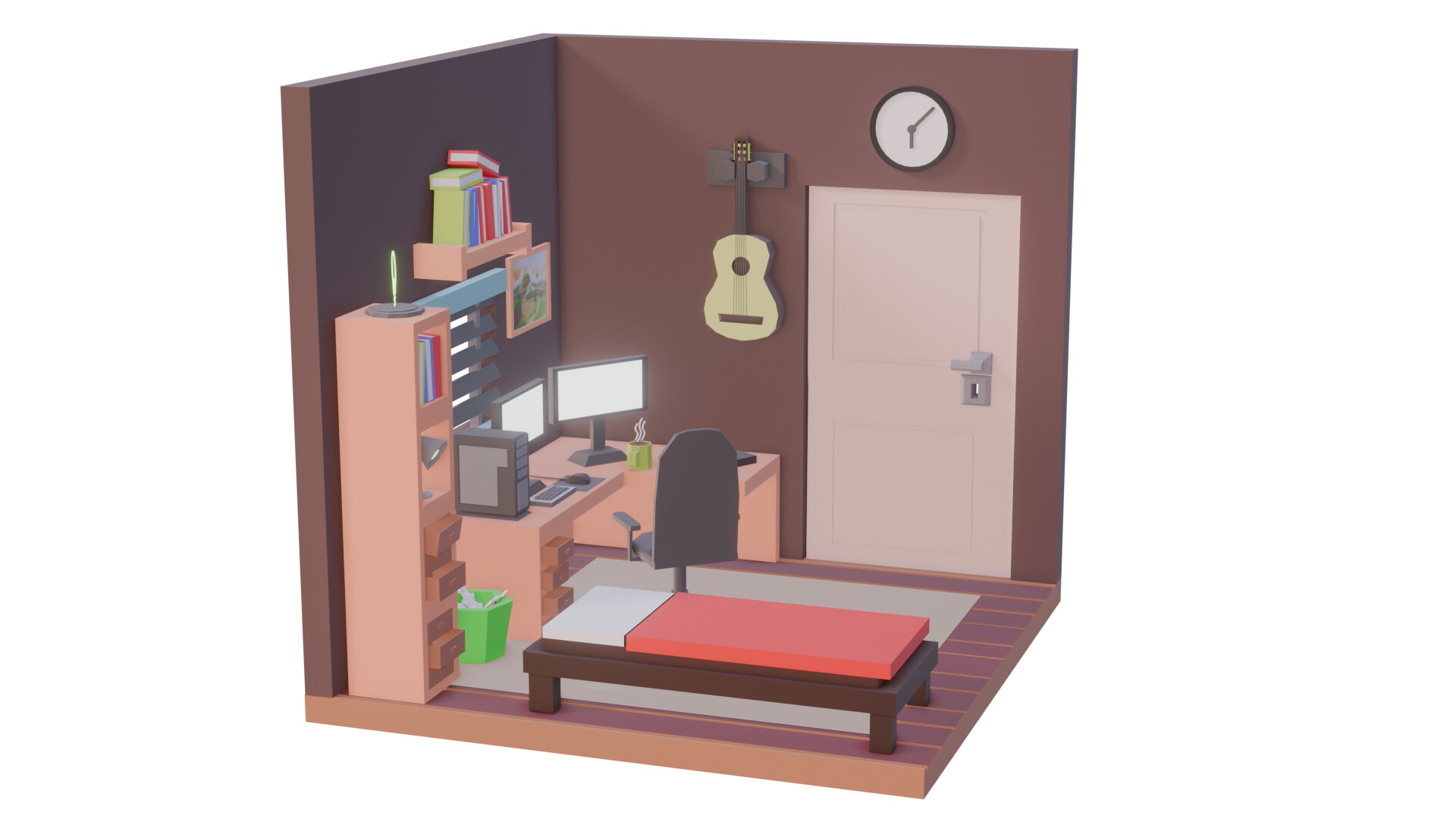 ArtStation - 3D low poly room