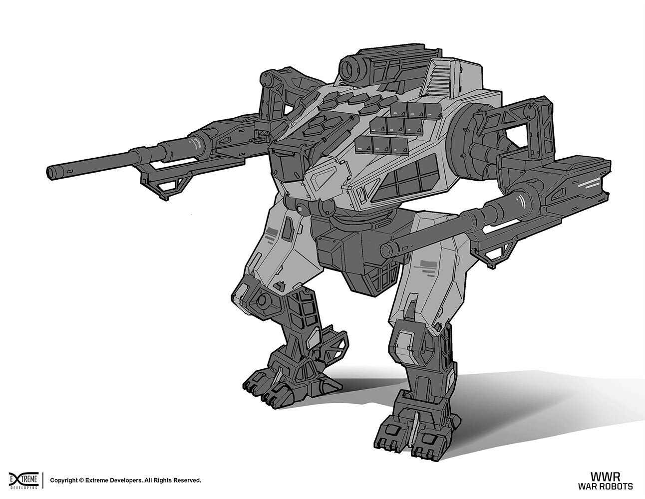 how to draw rhino from war robots