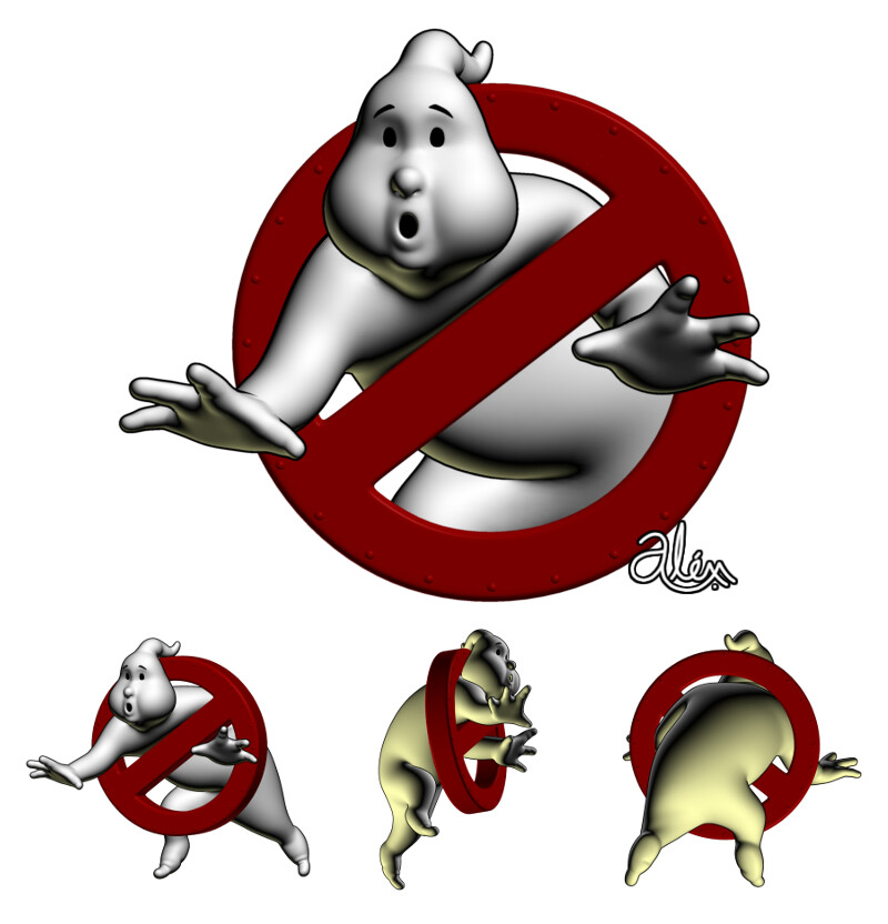 ArtStation - Ghostbusters 3d Logo.