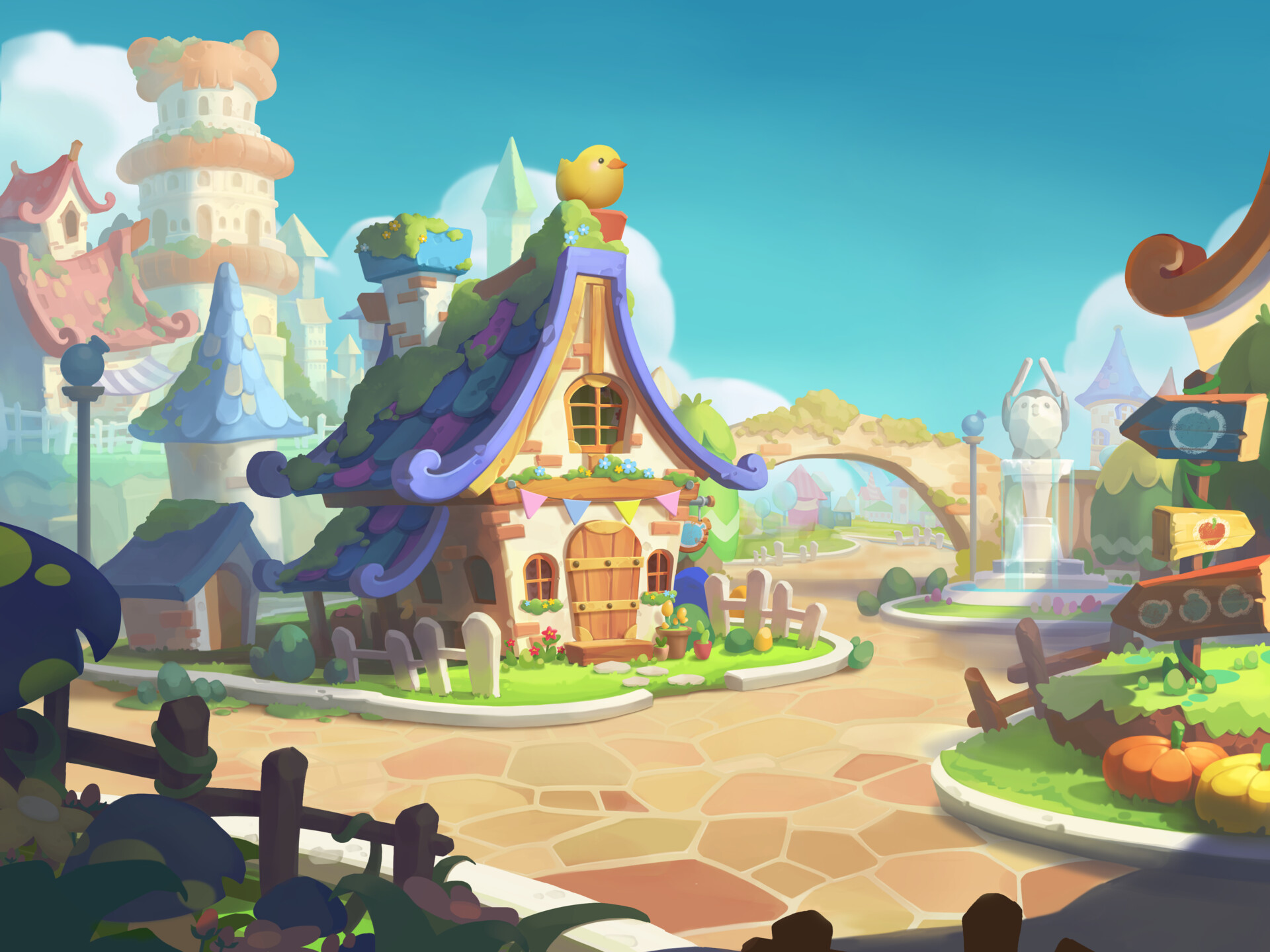 ArtStation - BnB M 캐릭터뽑기 화면 컨셉 원화 BnB M Picking Characters Concept Art