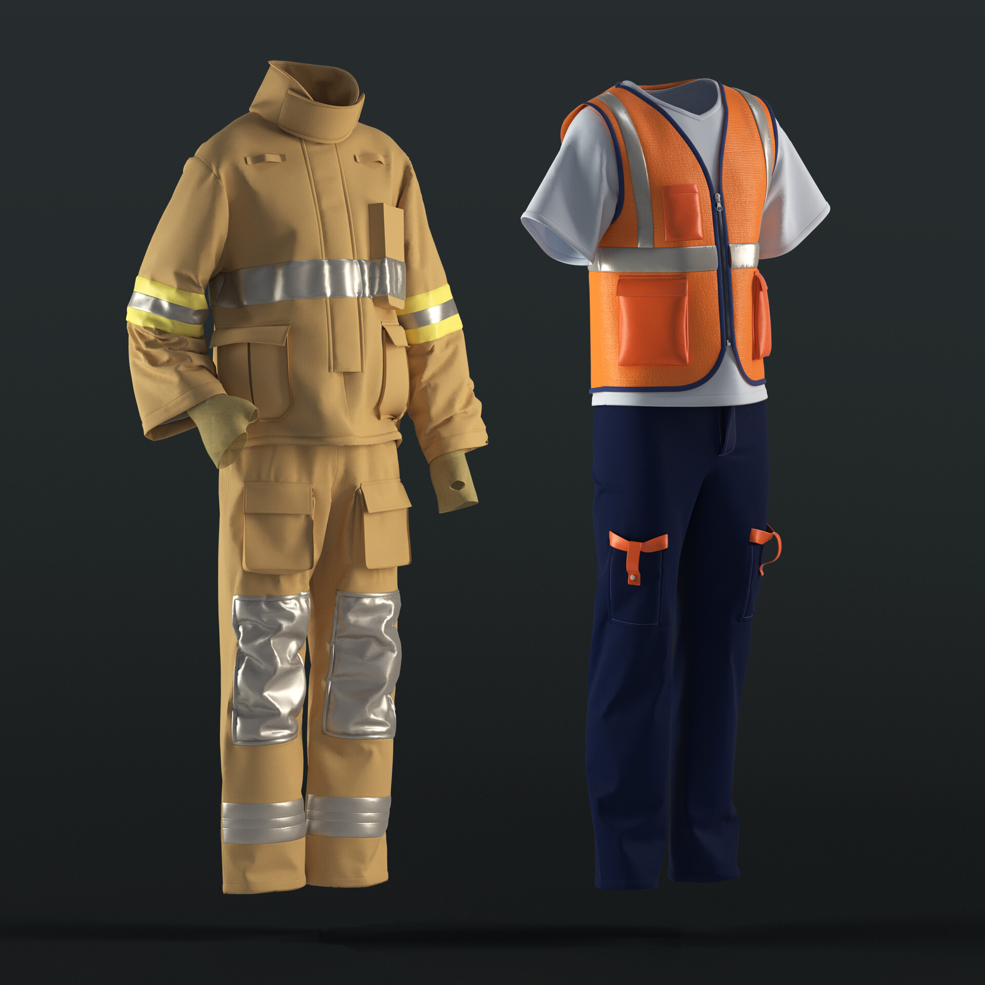 ArtStation - Men's Outfit, WORKWEAR PACK. CLO , MD projects+FBX+OBJ
