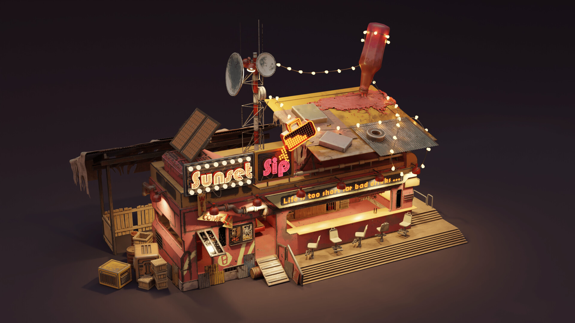 ArtStation - Sunset Sip Pub