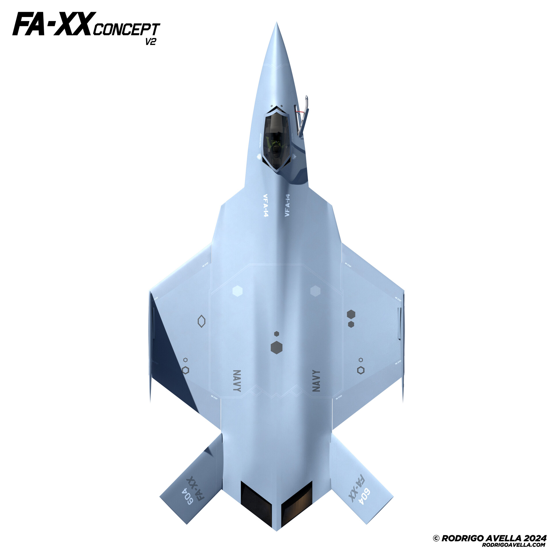 Rodrigo Avella - FA-XX V2 - Sixth generation fighter concept - Views