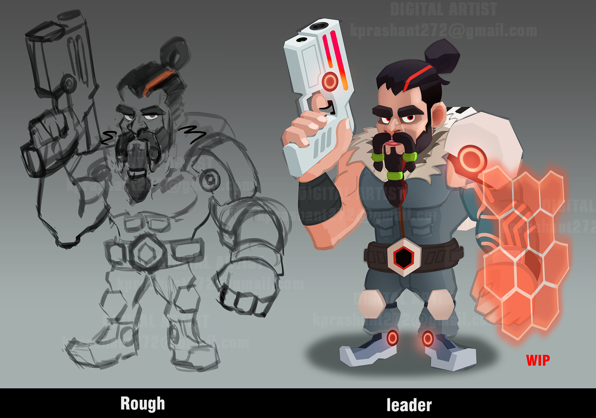 ArtStation - FPS game leader character concept