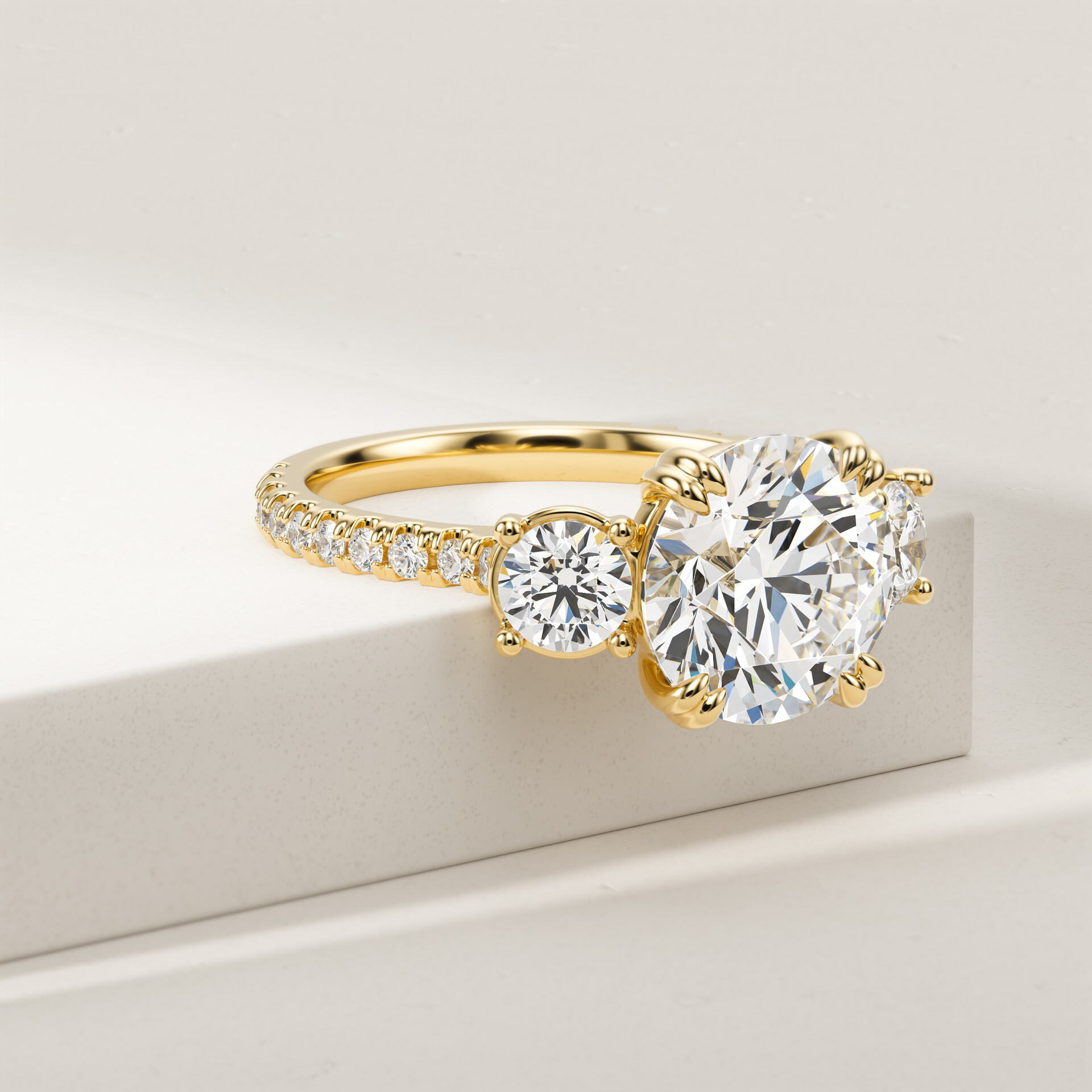 ArtStation - Luminous Elegance: Yellow Gold Engagement Ring Rendering