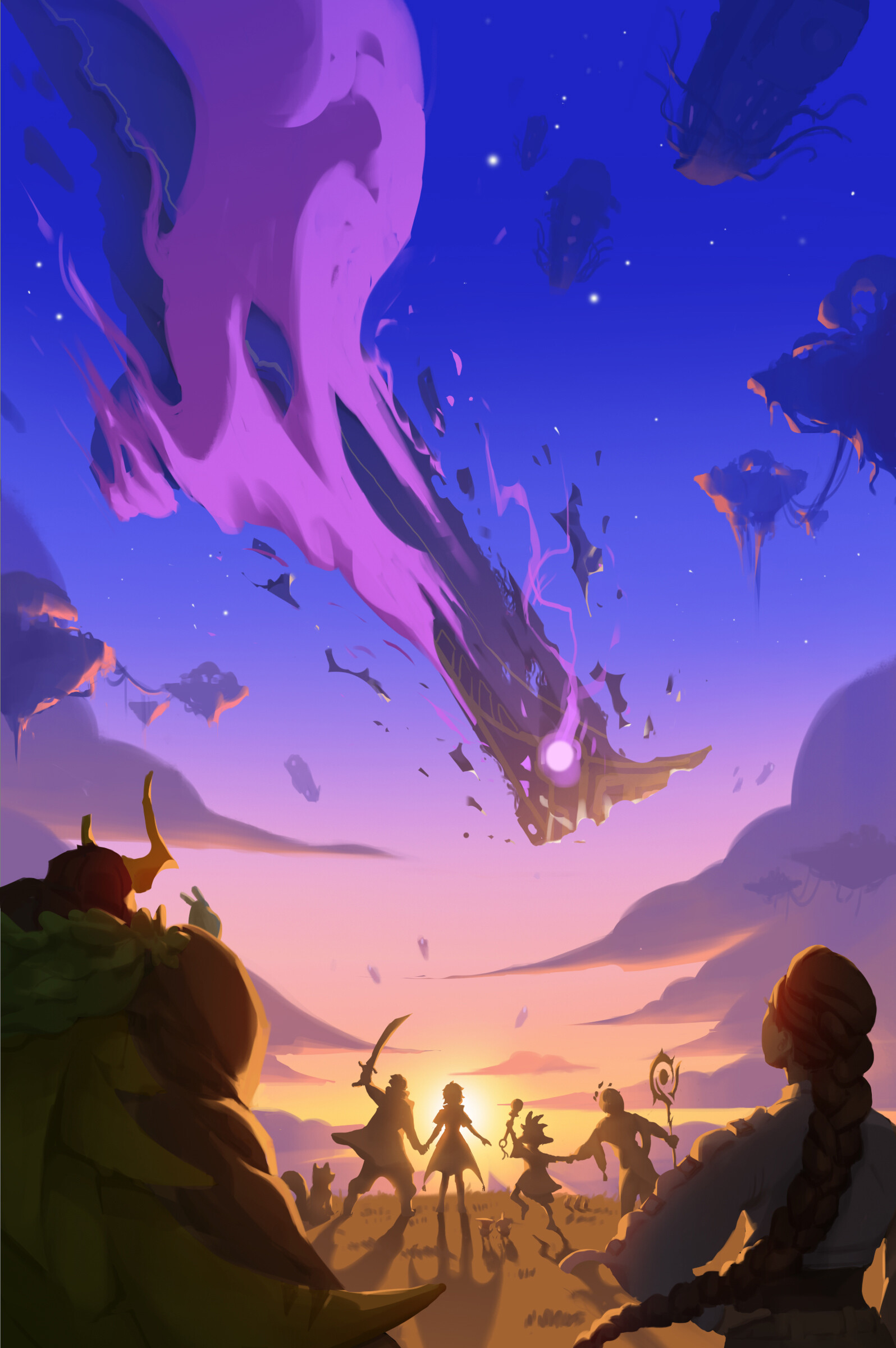 ArtStation - Radiant Skies - Falling Airship