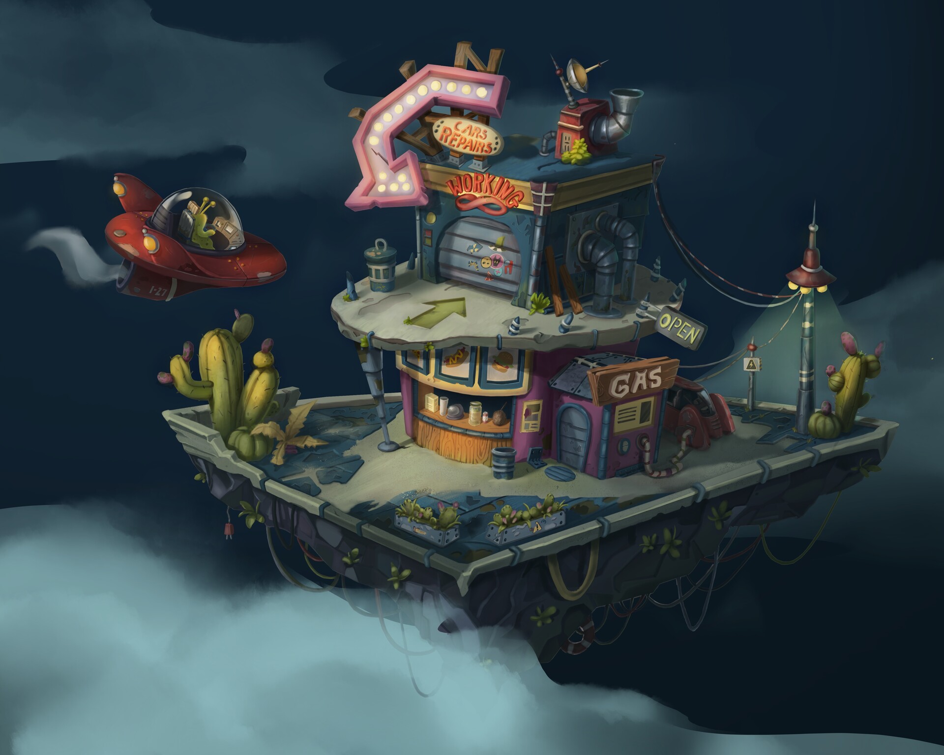 ArtStation - OrbitCraft: The Floating Workshop