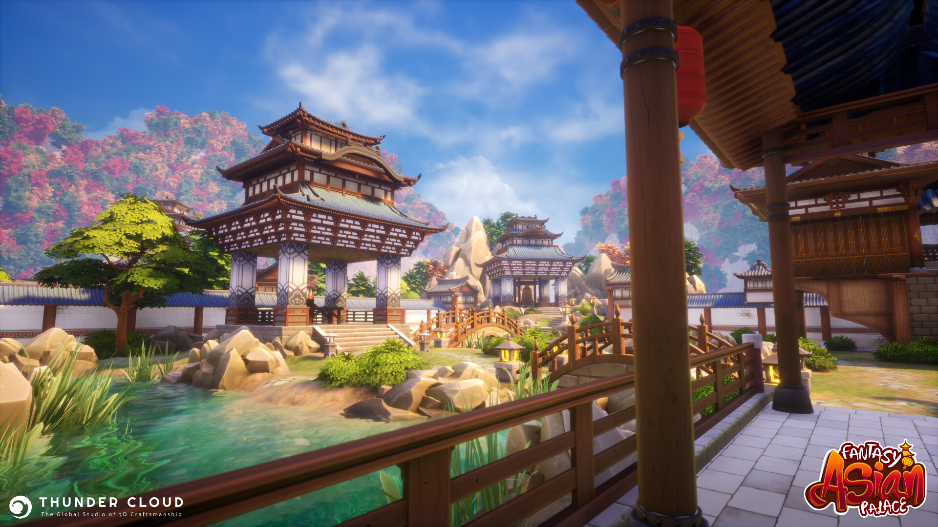 Thunder Cloud Studio - Stylized PBR 3D Environment - Fantasy Asian Palace - Full ENV