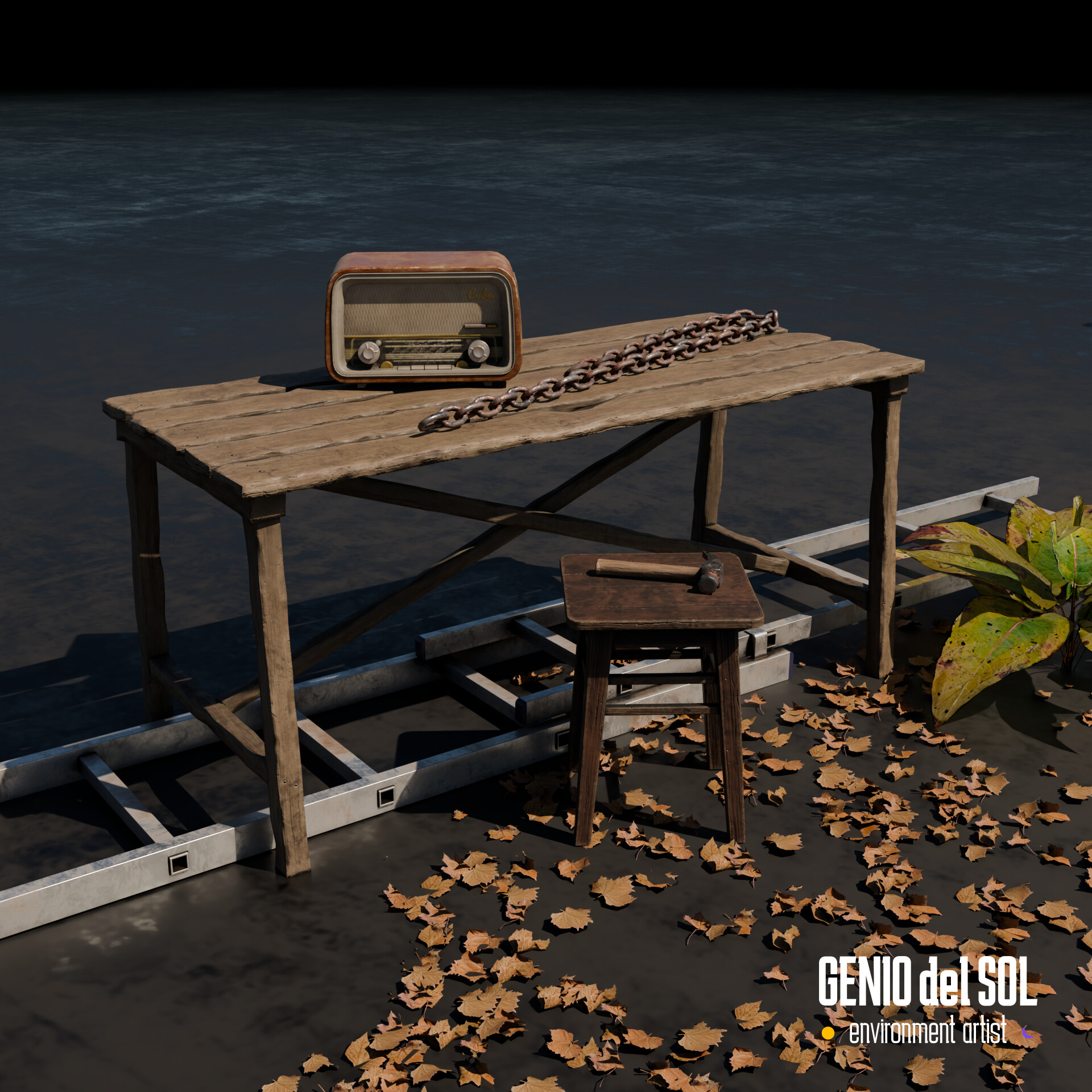 ArtStation - Props for old garage — Mid-poly environment art