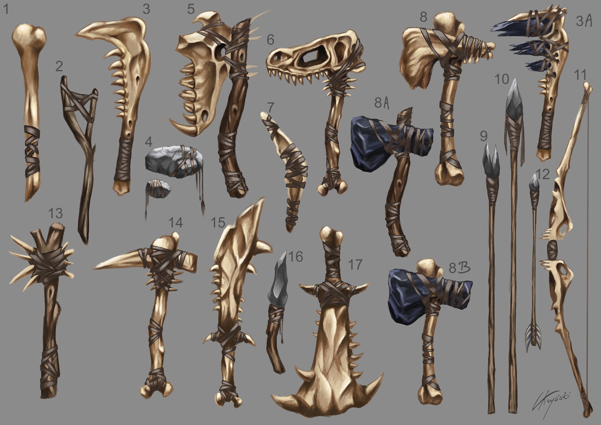 ArtStation - Primitive weapon (Early sketches)