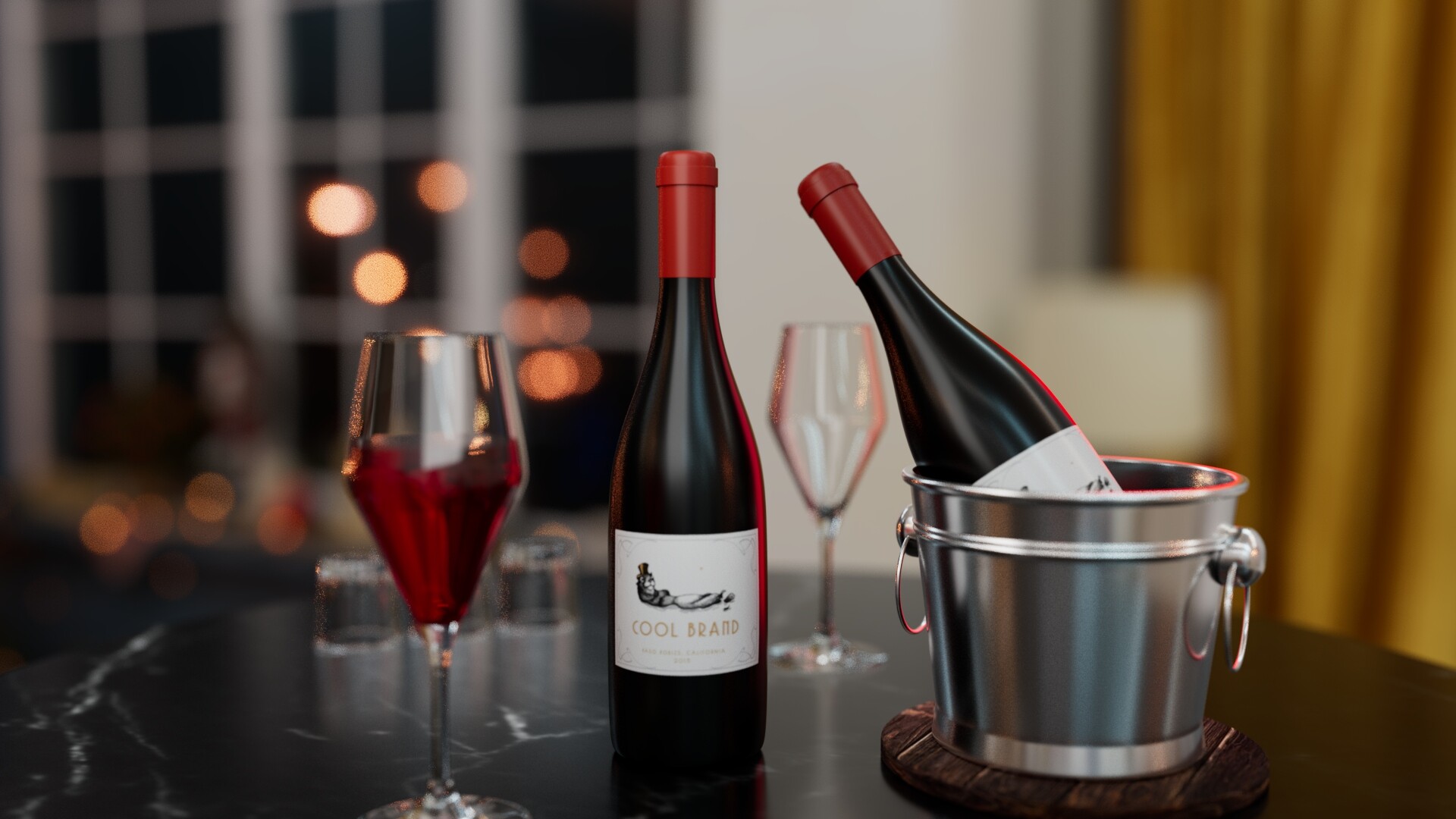 ArtStation - Wine Bottle set up