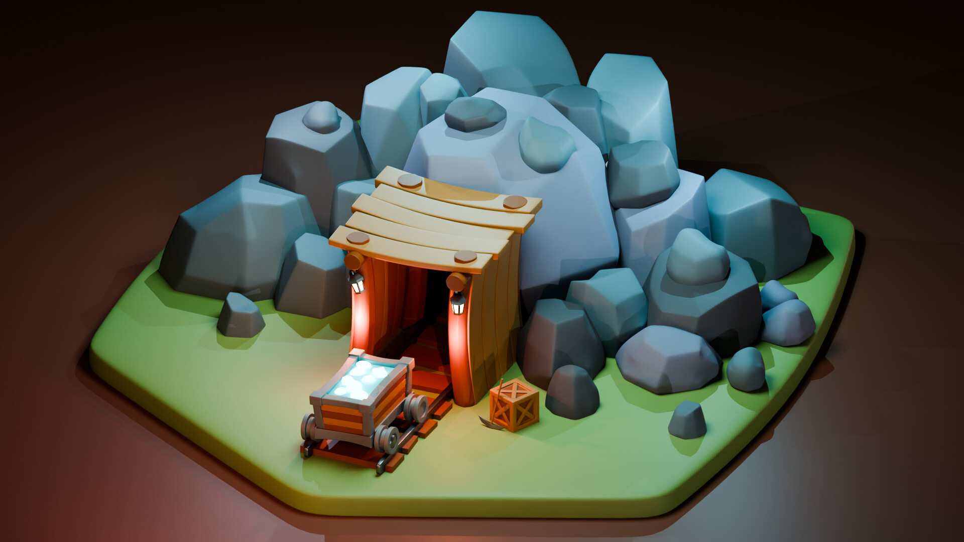 ArtStation - Trolley at the mine