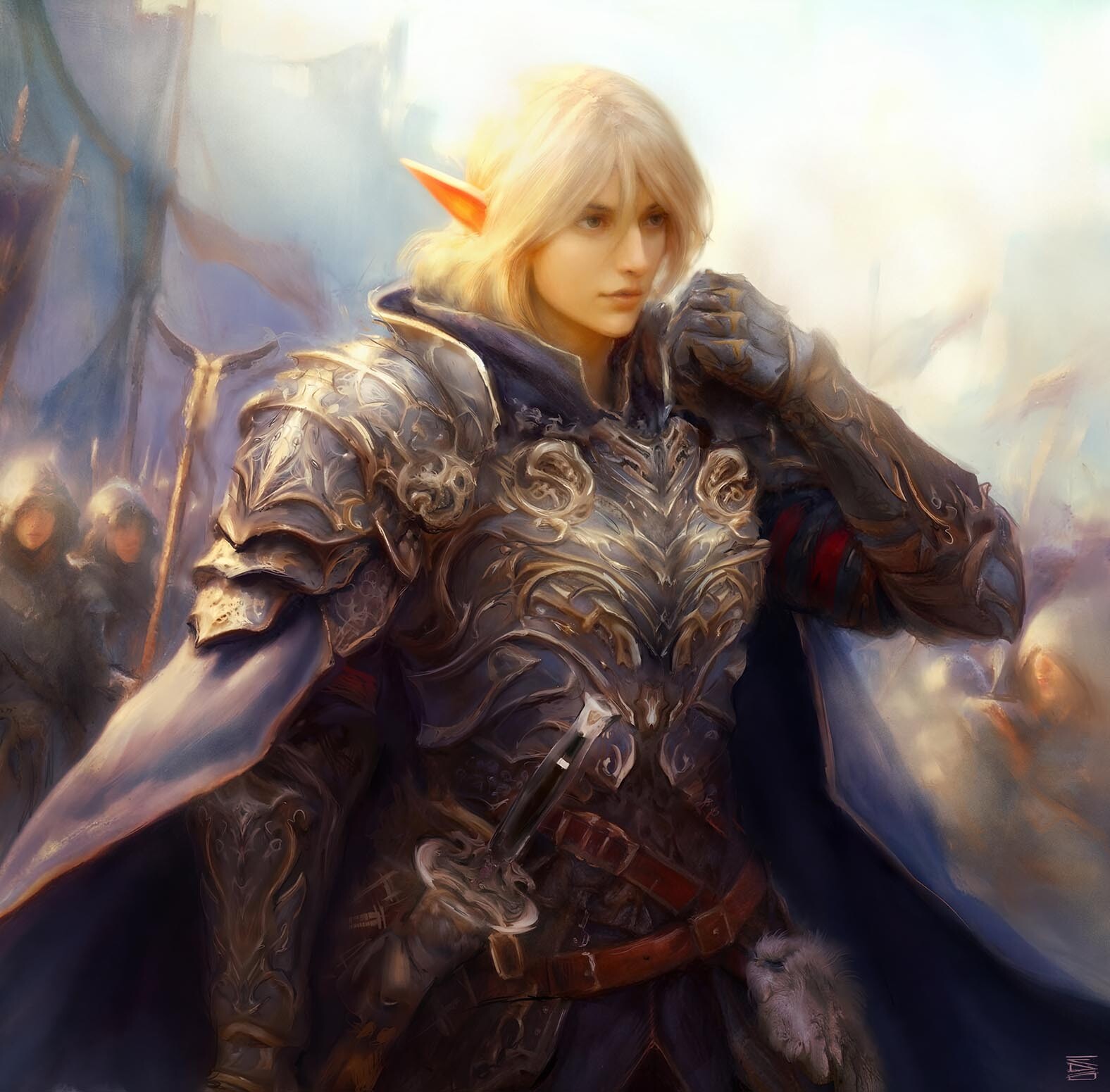 ArtStation - proud elf knight returns winner to town