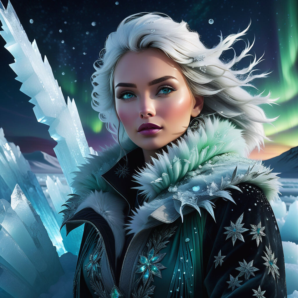 ArtStation - aurora borealis in a frozen land