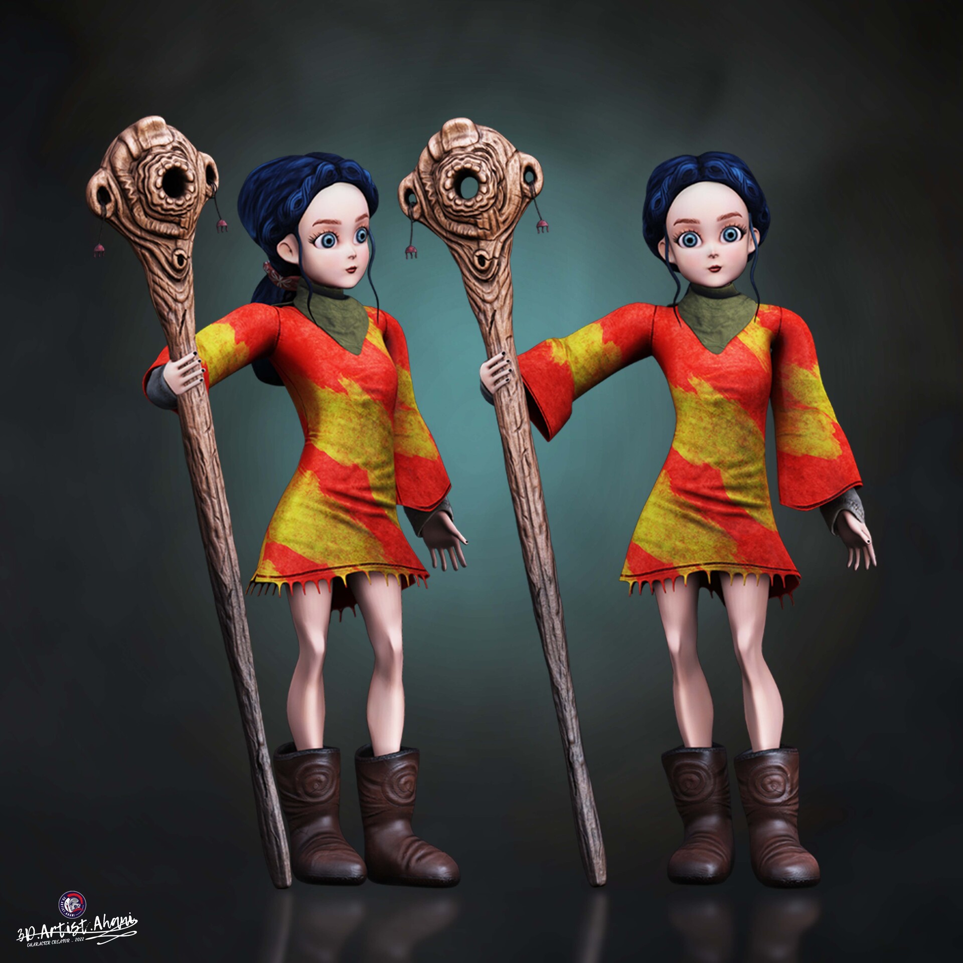 ArtStation - 3D Stylized Female Character _ Game ready