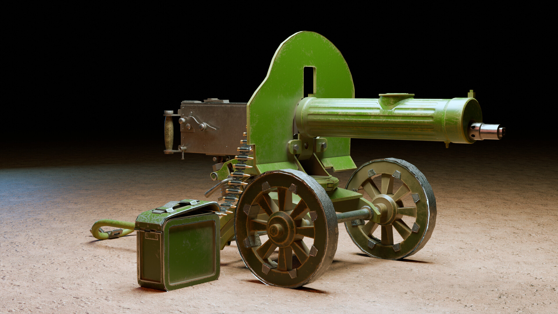 ArtStation - machine gun Low-poly 3D model