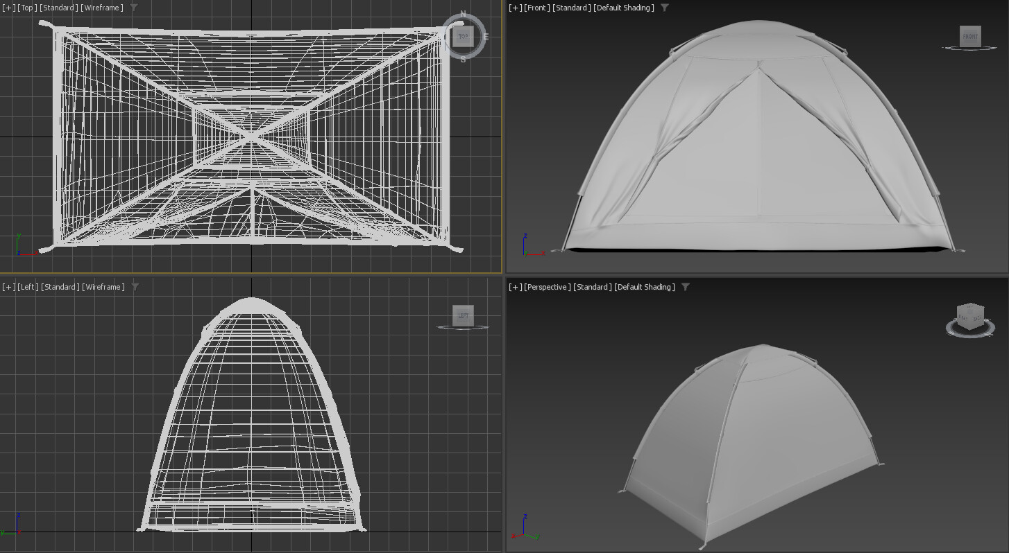 ArtStation - tent modeling in 3D smax