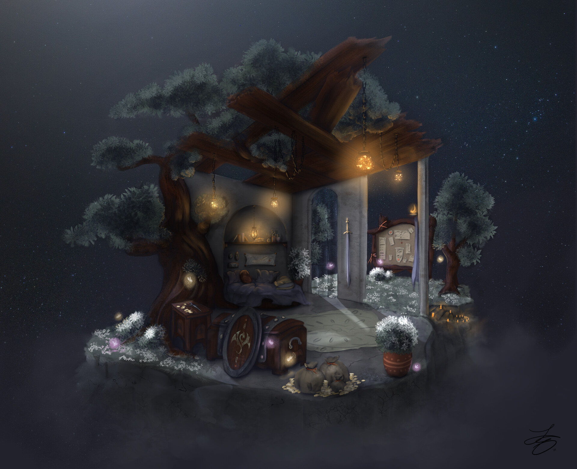 ArtStation - Forest Hideout