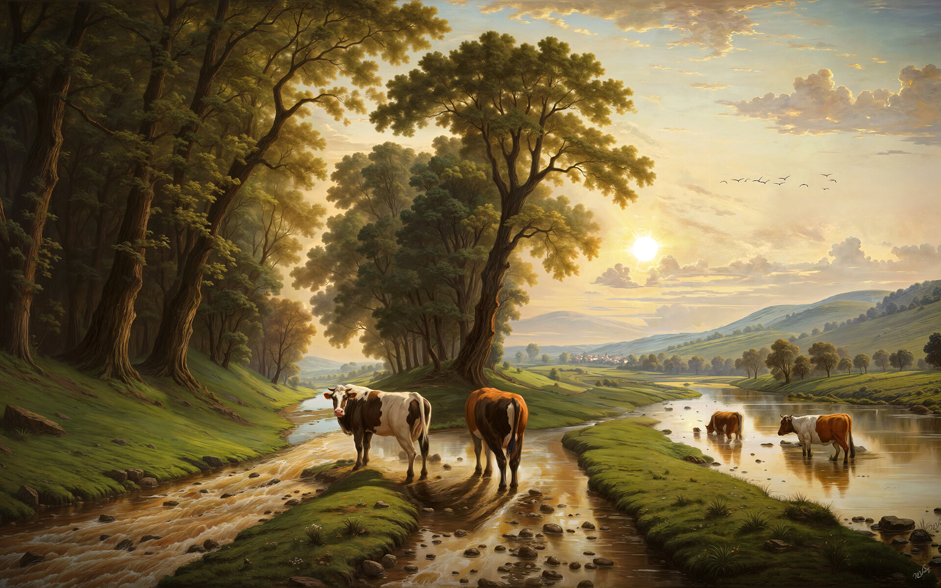 ArtStation - Sunset in the Countryside 1