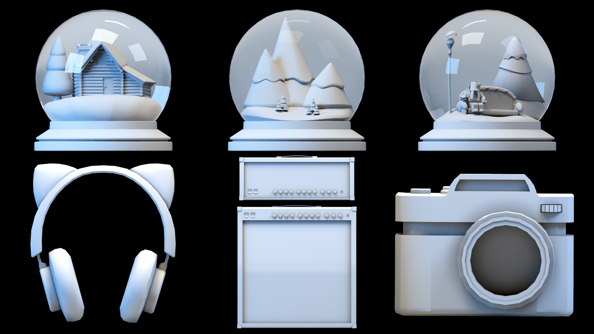 ArtStation - Set of props for Roblox Walmart Land + wireframe