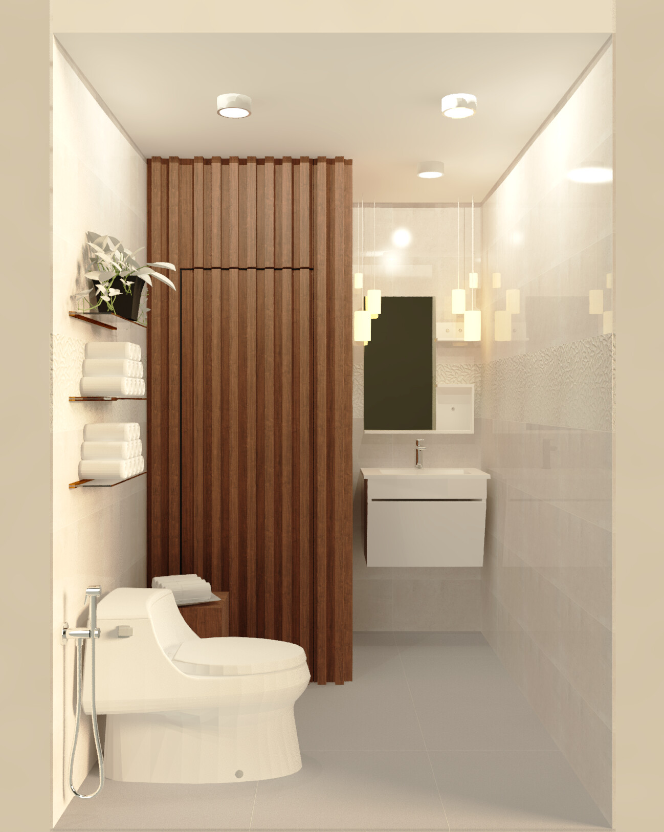 ArtStation - FLUTED PANEL IN A BATHROOM