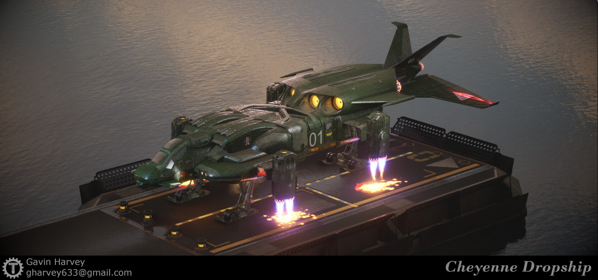 ArtStation - Alien ''Cheyenne drop-ship''