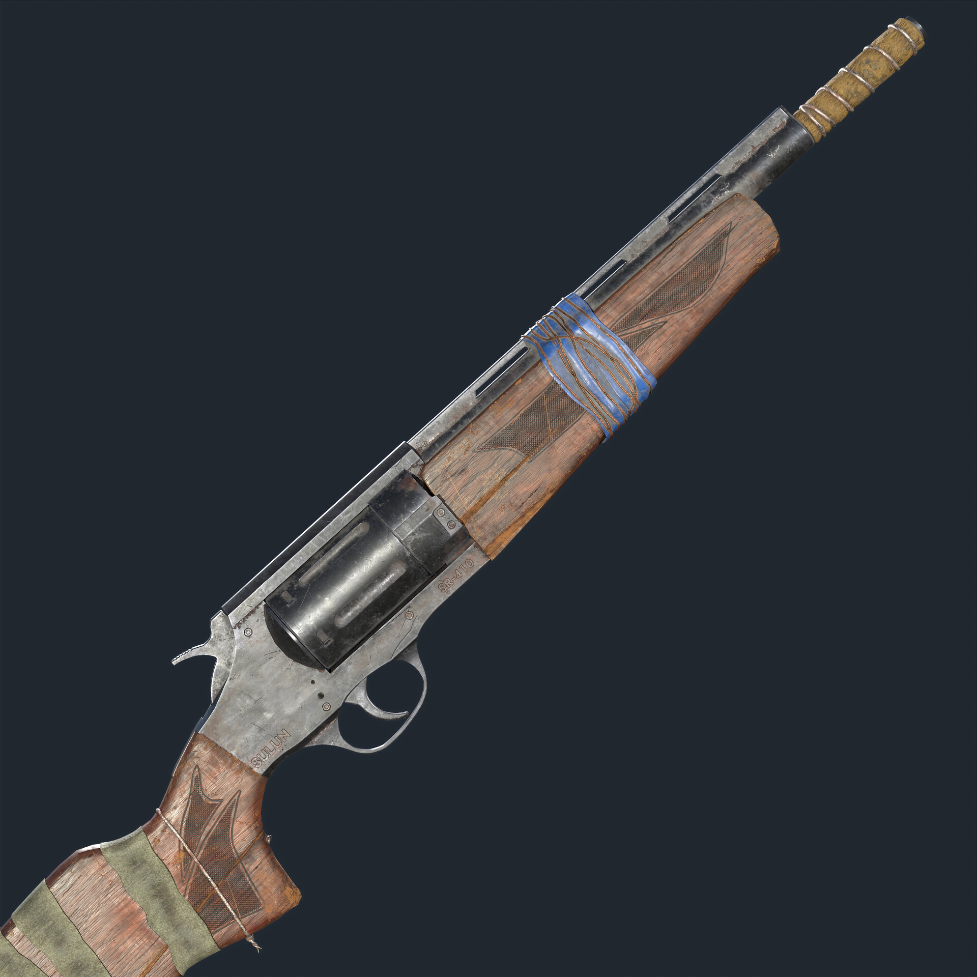 ArtStation - SR-410 Shotgun Revolver. Post-Apocalyptic edition