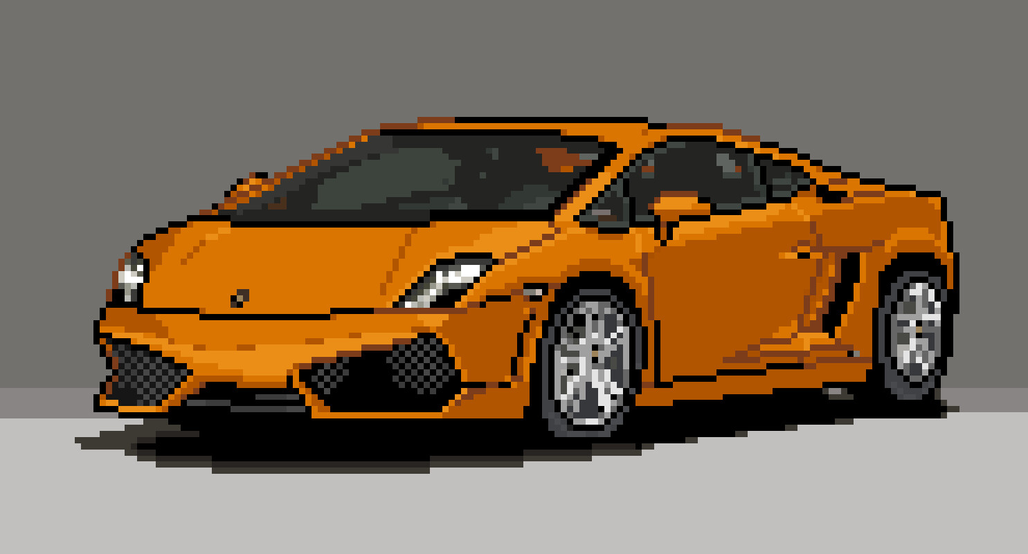ArtStation - Lamborghini Gallardo Pixel Art (Car)
